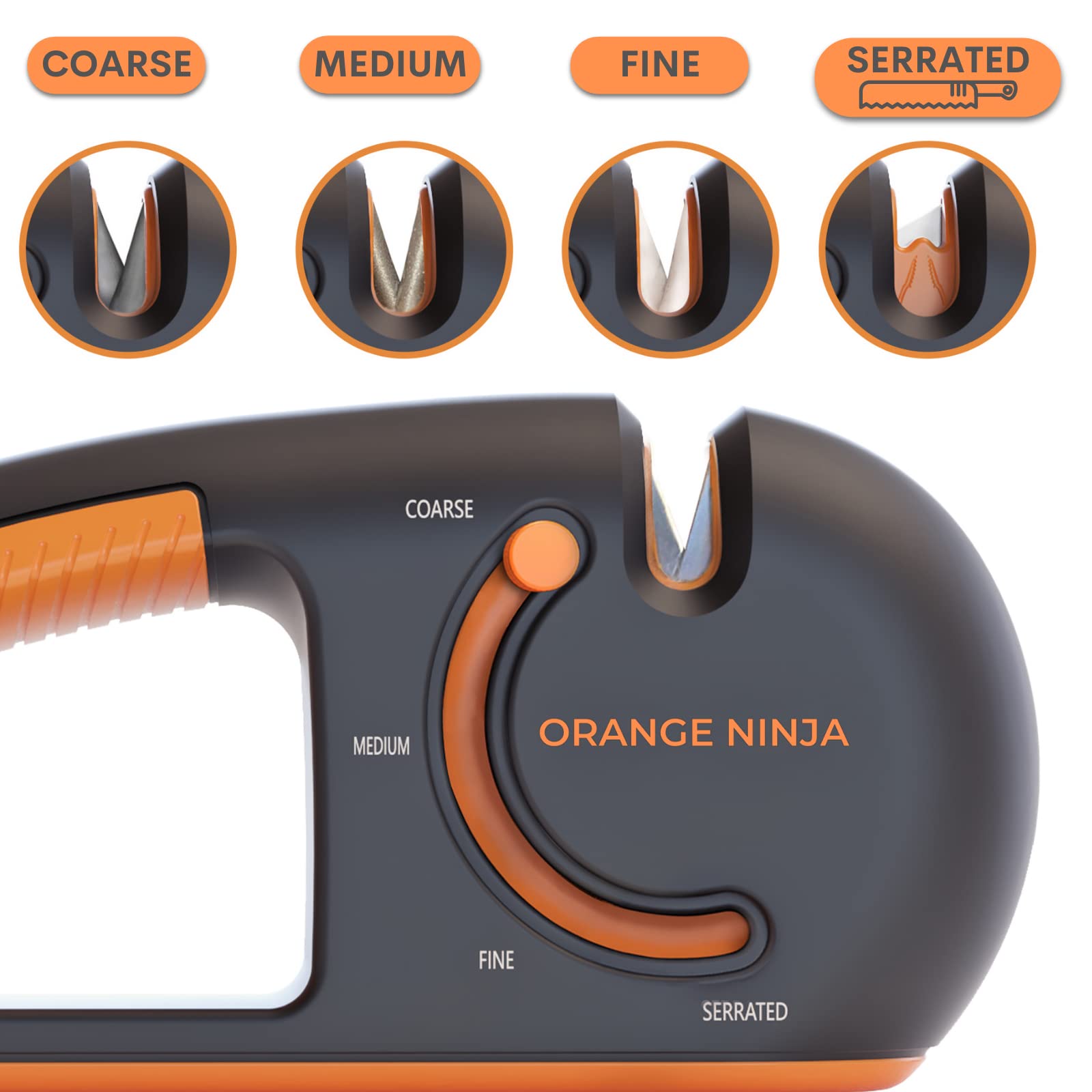 Orange Ninja 4-Stage Knife Sharpener - Premium Kitchen Knife Sharpeners ...