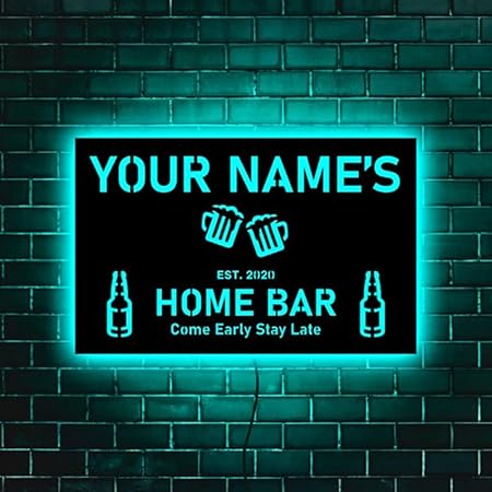 p-tm-b Name Personalized Custom Home Bar Beer Neon Light Sign Blue ...