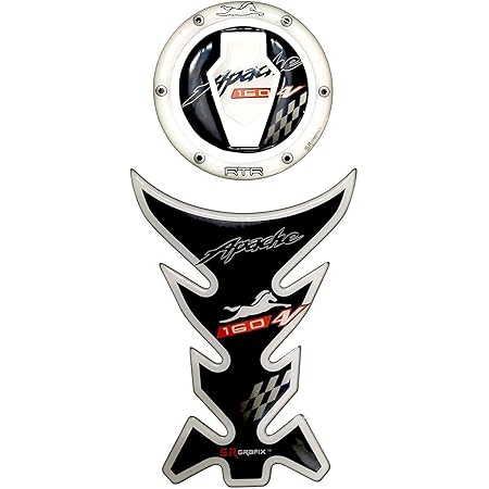 AutoMopix Combo TVS Apache RR 160 4V Customize Vinyl Tank Pad Fuel Cap ...