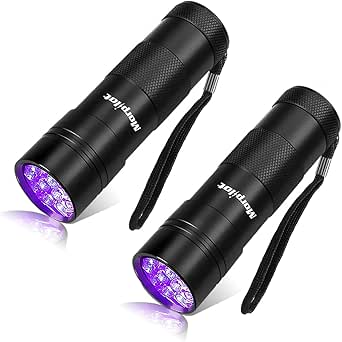 Morpilot Blacklight Flashlights uv Flashlight: 12 Led 395nm 2 Pcs Black ...