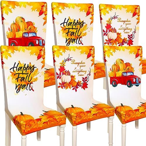 Amazon.com: Umigy 4 Pcs Thanksgiving Maple Chair Covers Fall Vintage ...
