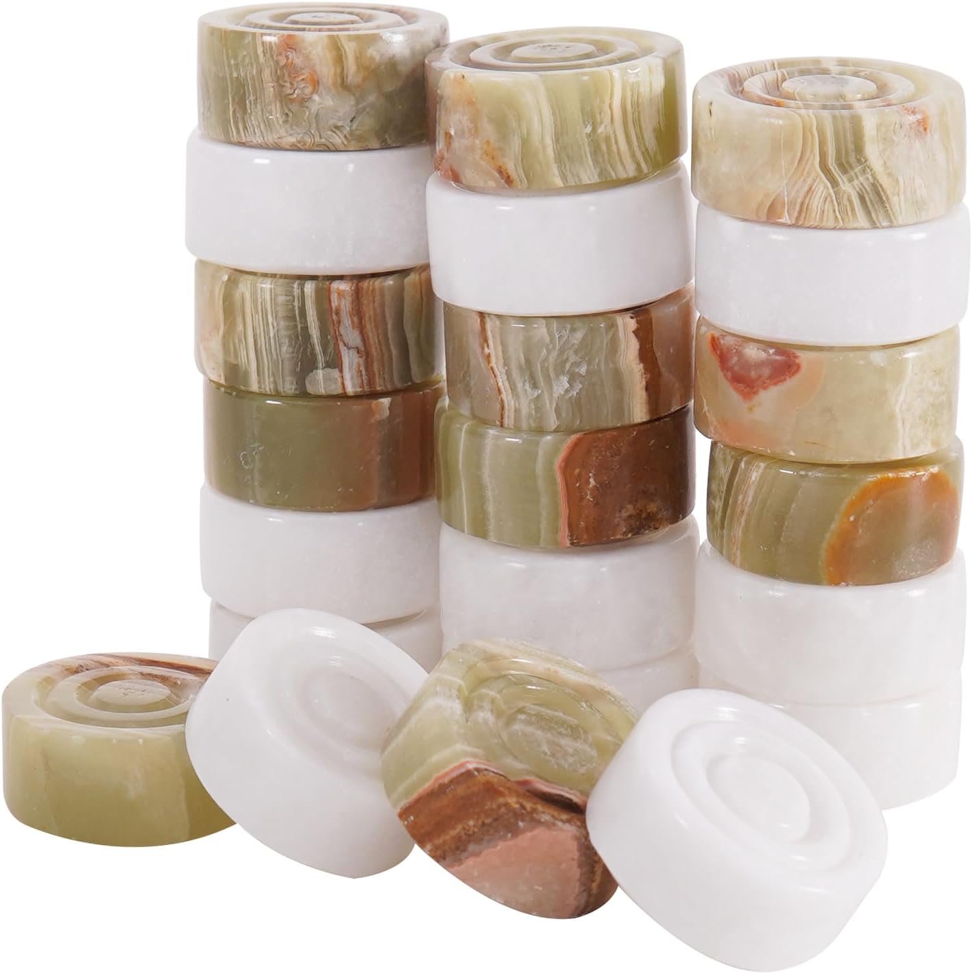 Amazon.com: Radicaln Marble Checker Figures 1.25'' Inches White and ...