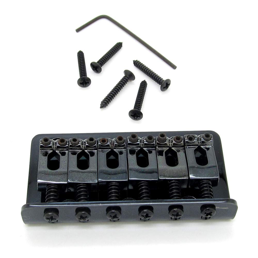6 String Electric Guitar Hard Tail Bridge Saddle Black Top | Desertcart ...