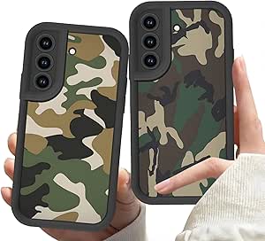 Amazon.com: Zrutru 2 Pack Camo Phone Case for Samsung Galaxy S21 FE 5G,Cool Army Green ...