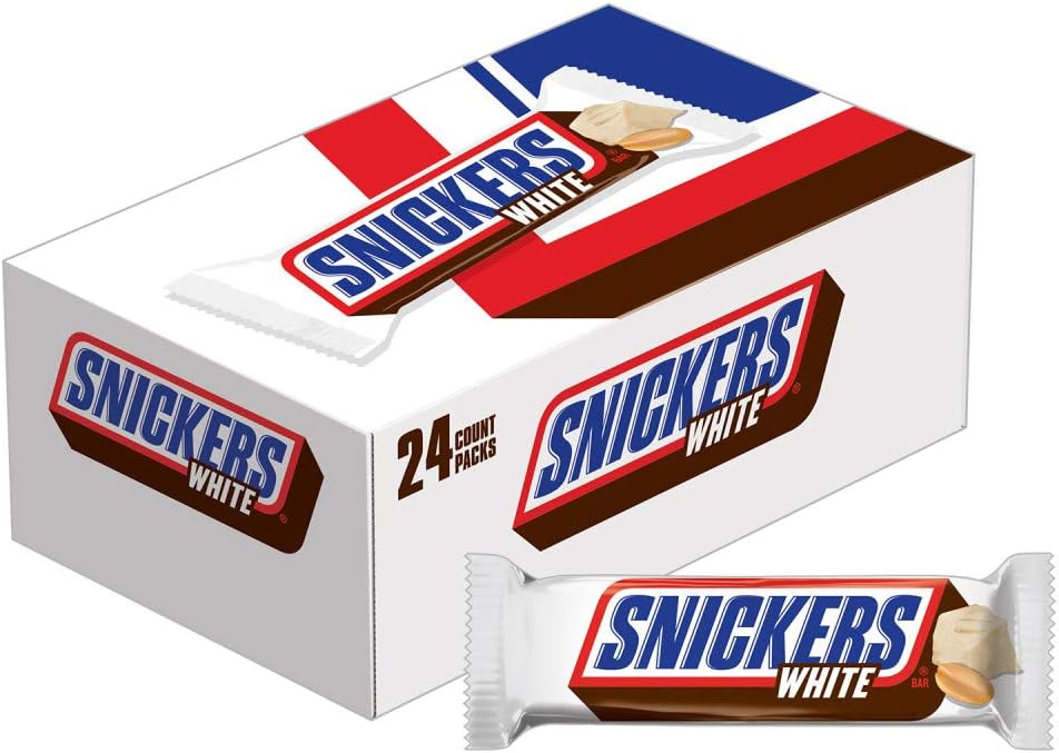 Amazon.com: SNICKERS White Chocolate Singles Size Candy Bars 1.41-Ounce ...