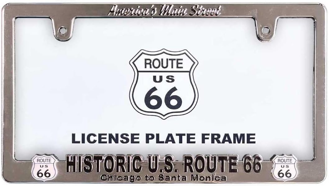 Amazon.co.jp: 【ルート66 Route 66】LICENSE PLATE FRAME ライセンス プレート フレーム : 車＆バイク