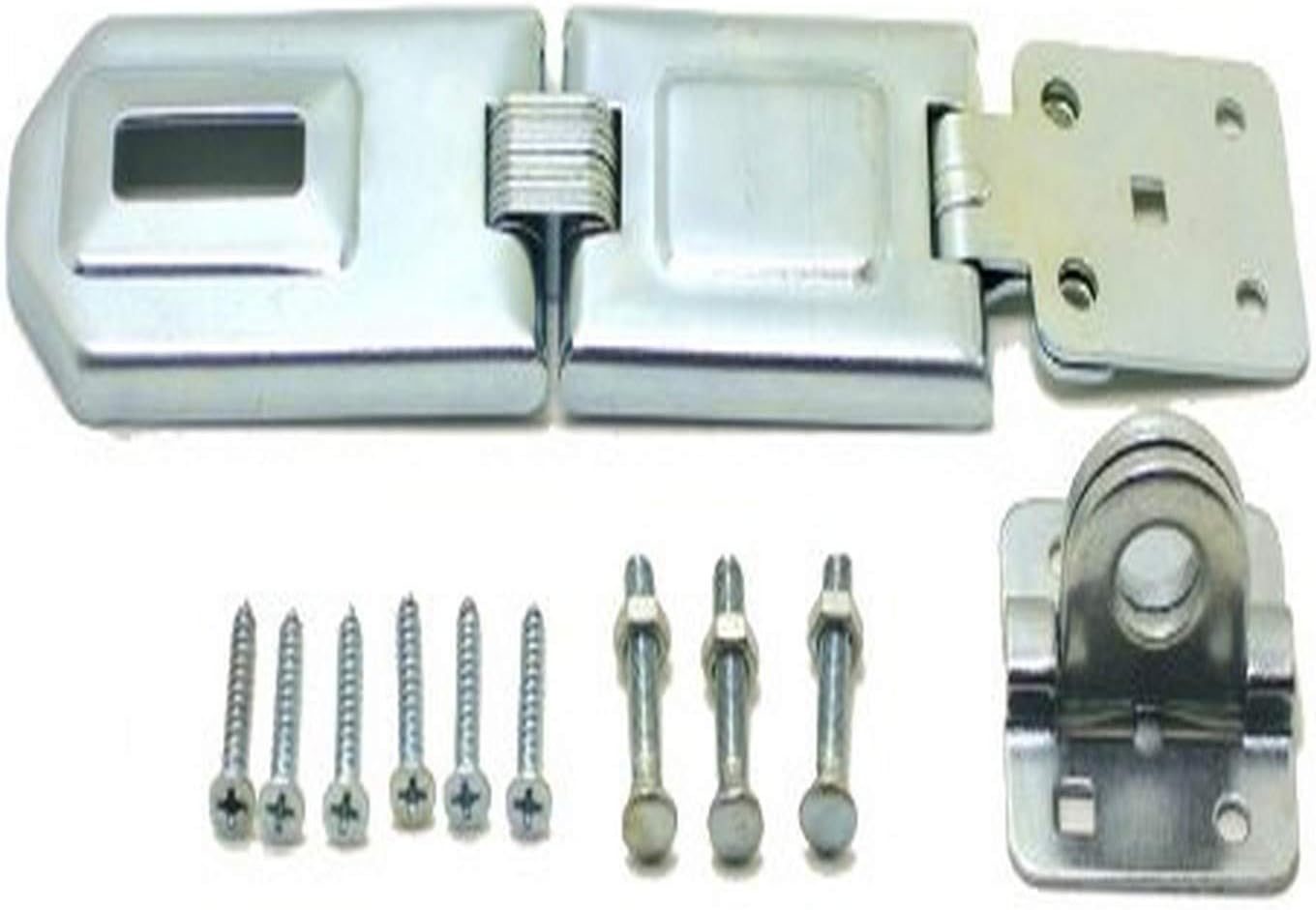 NU-SET 6-Inch Single Hinged Rolled Edges Steel Hasp with Flexible Links ...