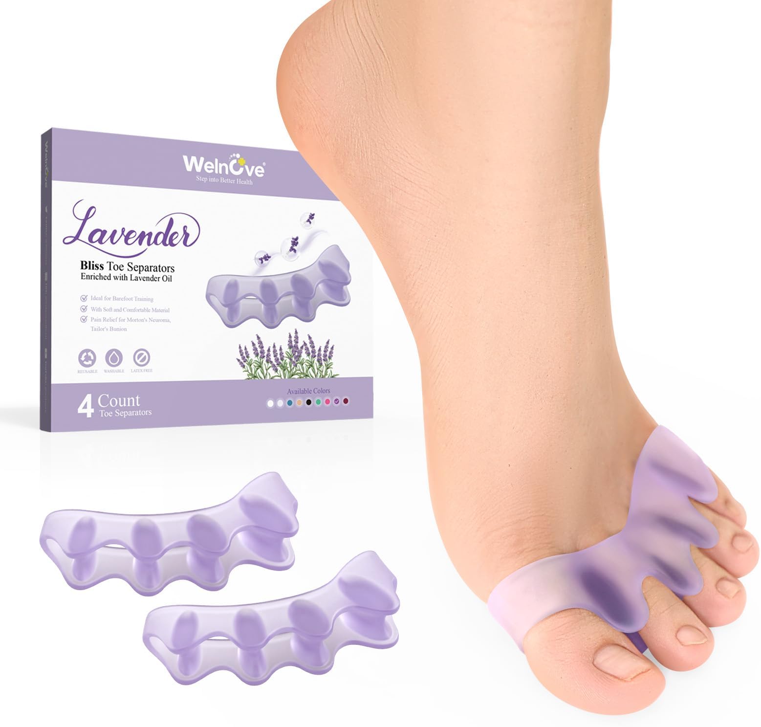 Amazon.com: Promifun Toe Spacers & Separators - 8-Pack Bunion Corrector ...