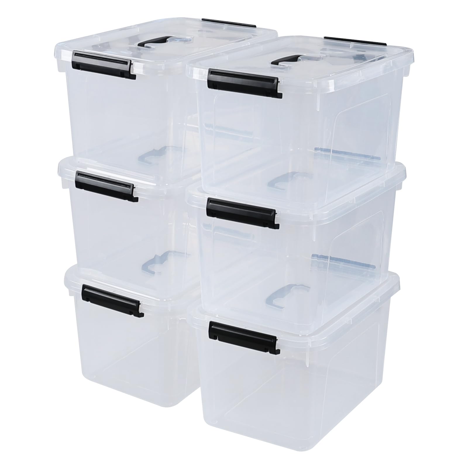 Amazon.com - Vadidiya 12 Quart Plastic Storage Latch Bins with Handle ...