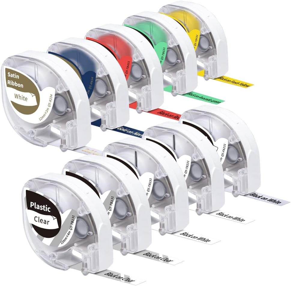 10x Phomemo P12/P12 Pro/LT12 Etikettenband Original 12mm x 4m Satinband/Eisen auf Etiketten ...