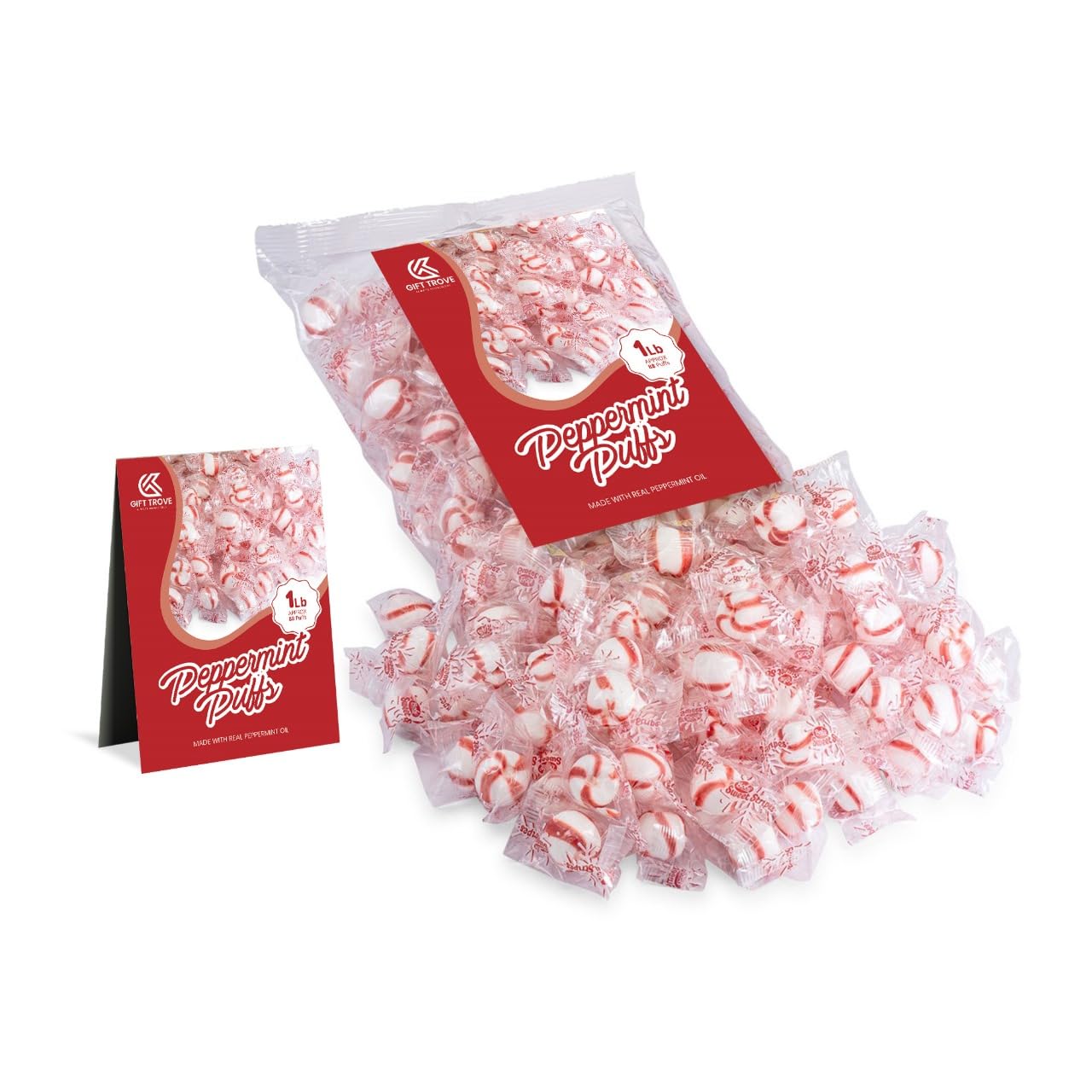 Amazon.com : Soft Peppermint Candy Puff Christmas Mints (88) : Grocery ...