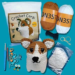 Amazon.co.jp: N3ST Beginner Crochet Kit - Amigurumi Corgi with Video ...