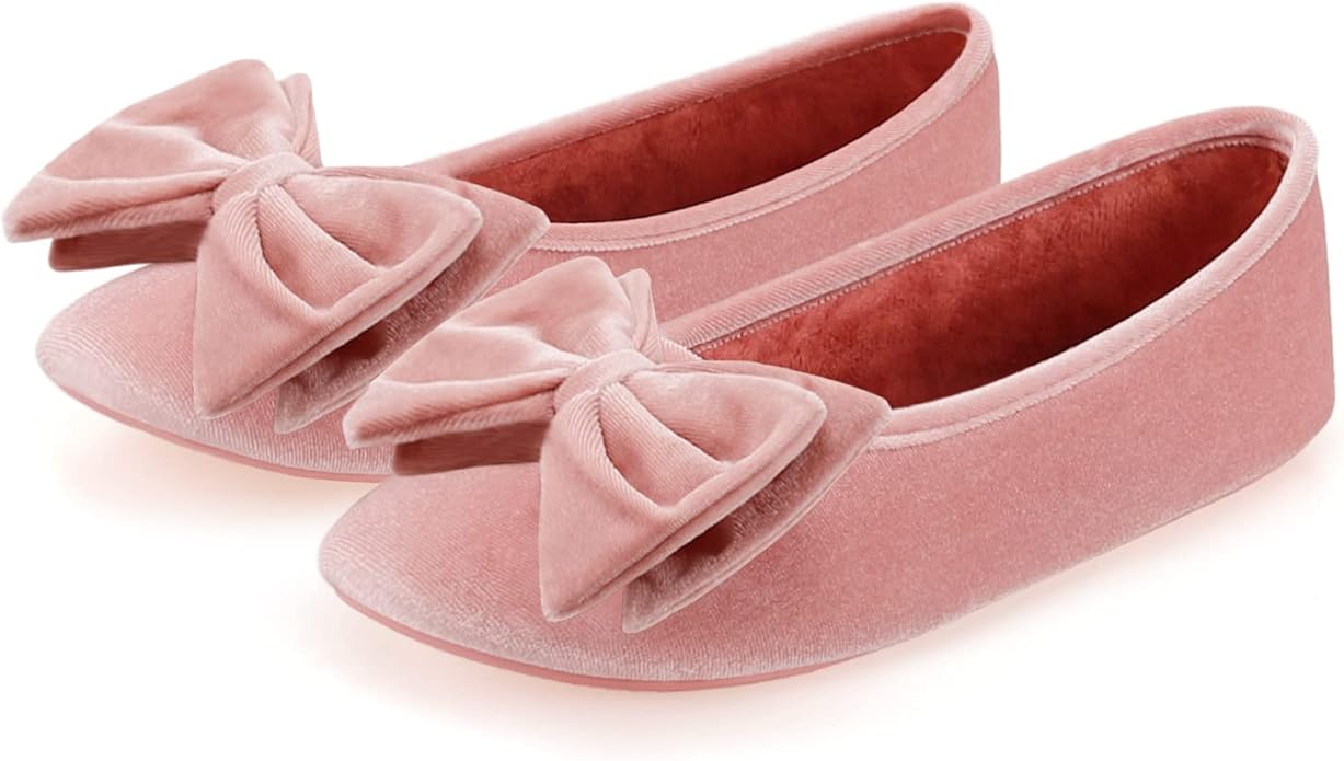 Amazon.com | BCTEX COLL Women's Fancy House Slippers with Bow, Ladies ...