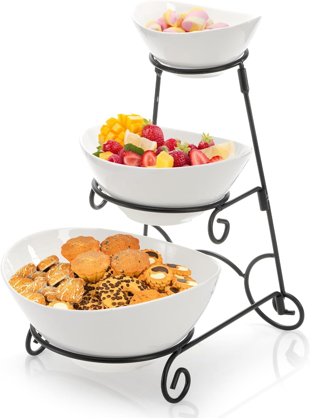 Amazon.com | Covzoe 3 Tiered Serving Bowl Set, Ceramic Oval Serving ...