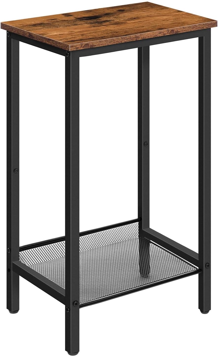 Amazon.com: FOTOSOK Tall End Table with 2-Tier Storage Shelf, Small ...