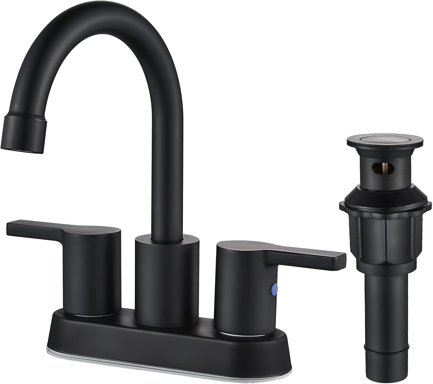 FORIOUS Black and Brushed Nickel Bathroom Sink Faucet, 4 Inch Centerset ...
