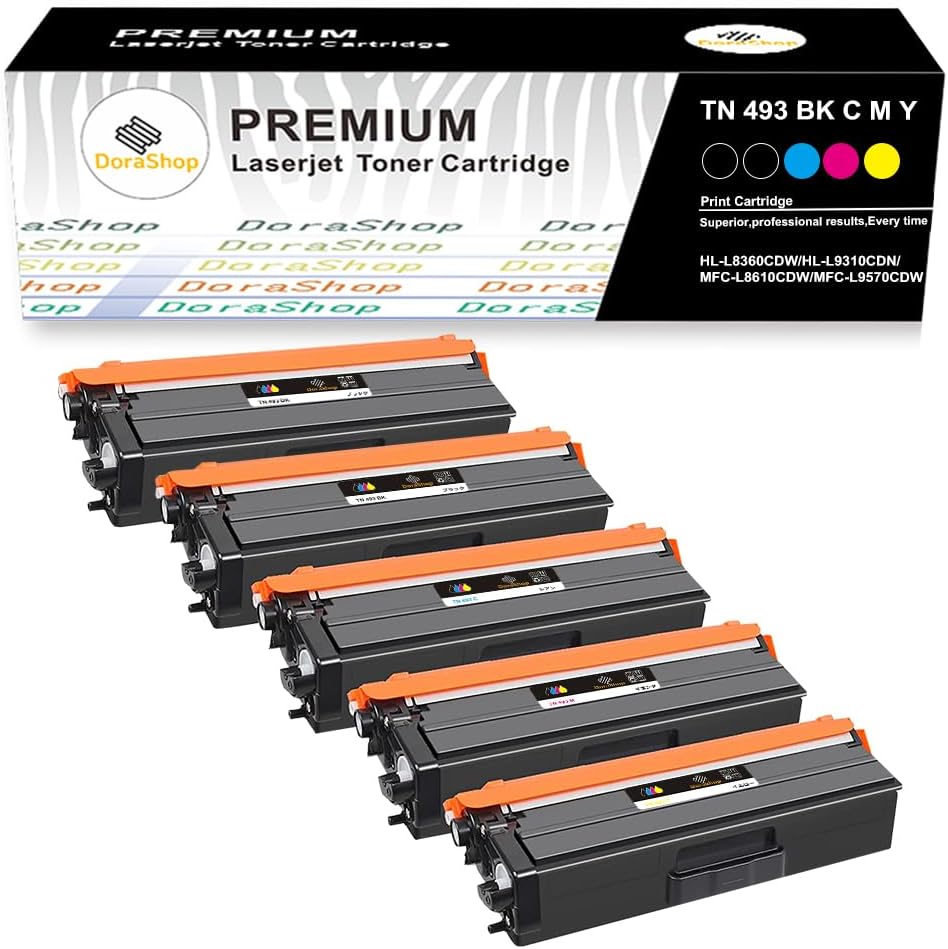 Amazon.co.jp: 【Amazon.co.jp限定】Brother ブラザー用 TN-493 （BK*2/C/M/Y*1) 大容量 互換トナーカートリッジ 「 5本セット」 対応機種 ...
