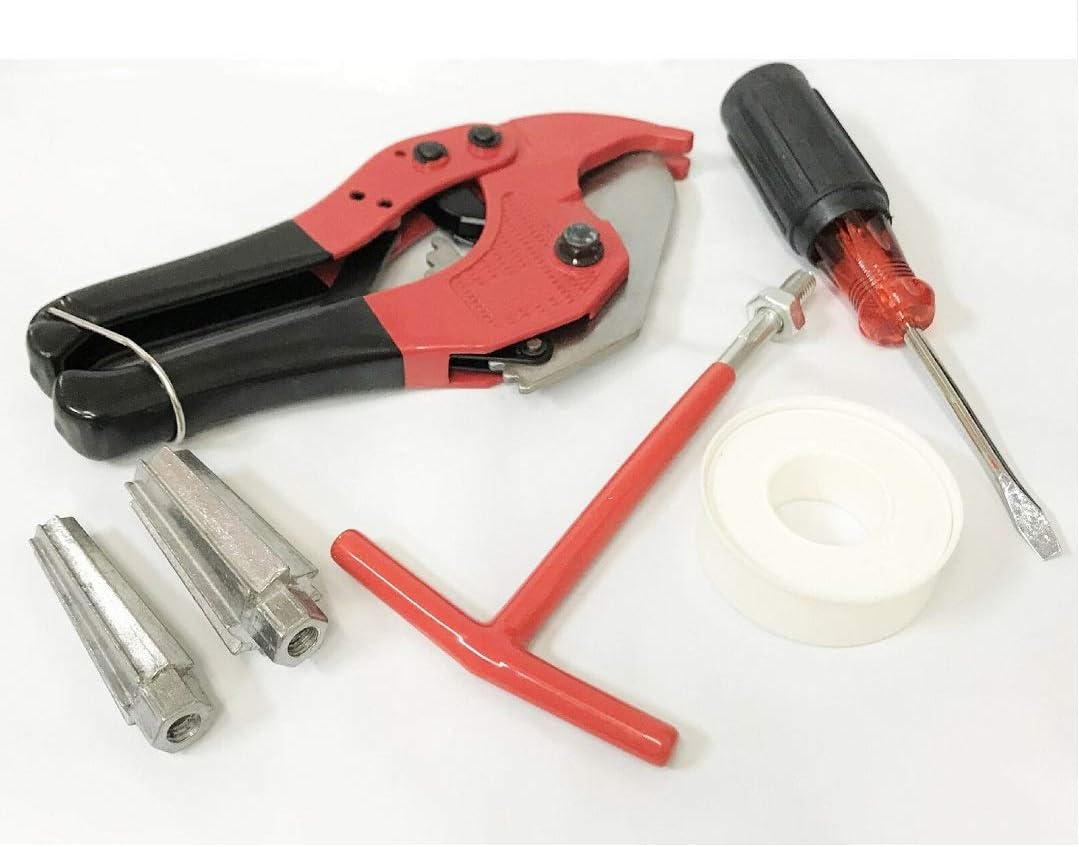 PVC PIPE CUTTER KIT with Teflon Tape Tapered Jaw T-Handle Reamer ...