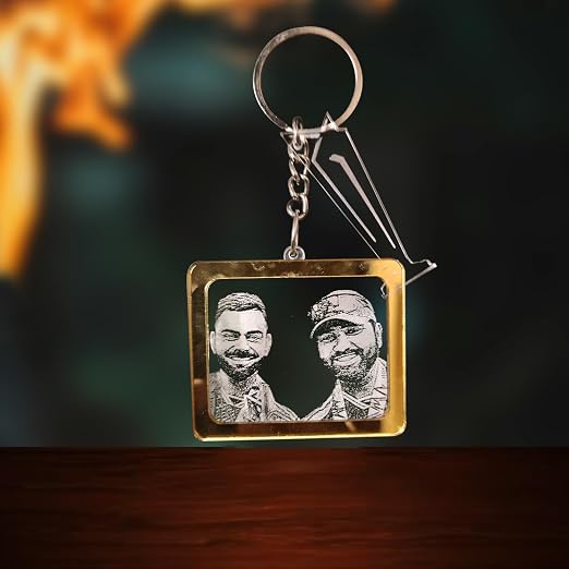 UNIQUE MINIATURE,Virat Kohli & Rohit Sharma Laser Engraved Keychain ...