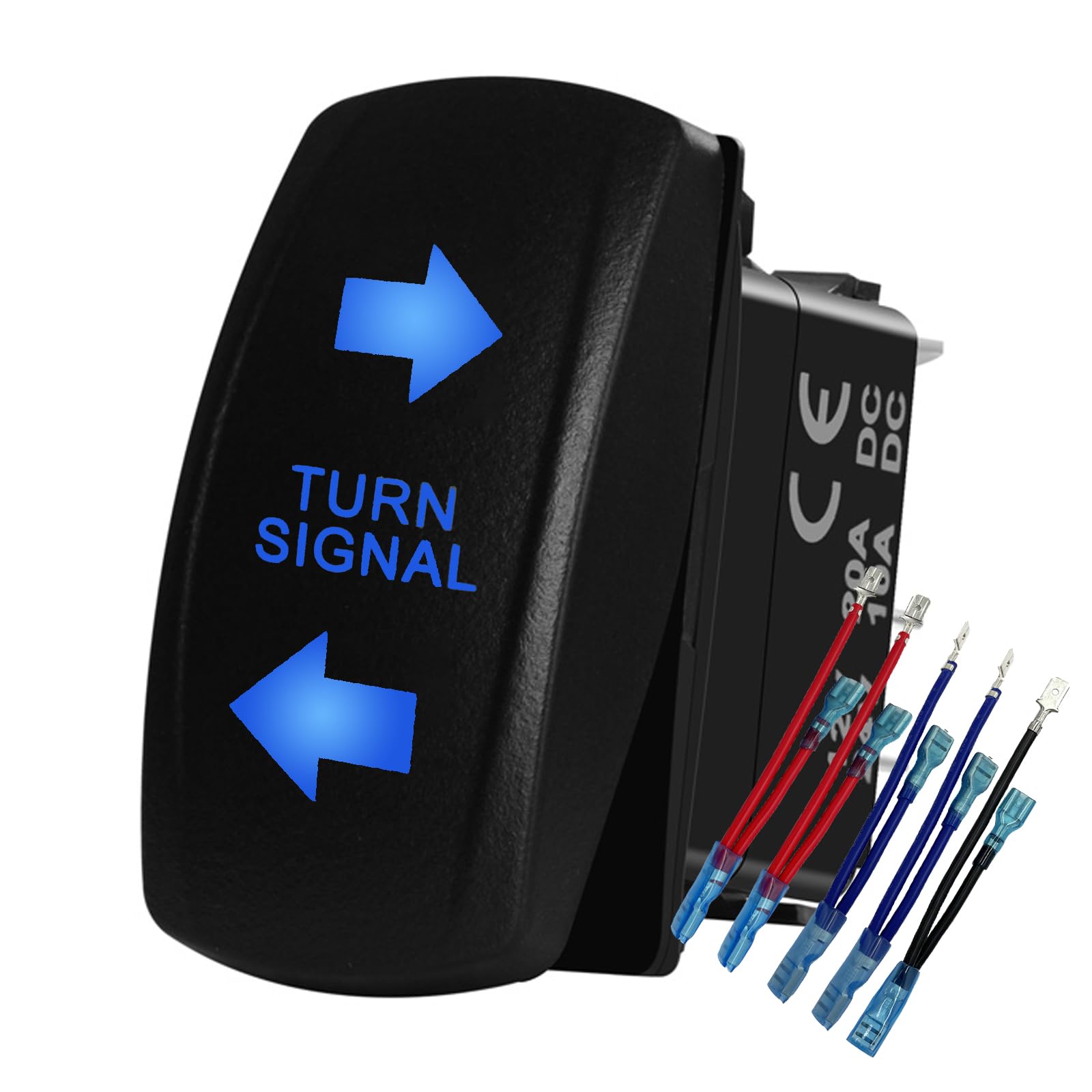 Amazon.com: Waterproof Blue Led Turn Signal Switch 10 Pin ON-Off-ON ...