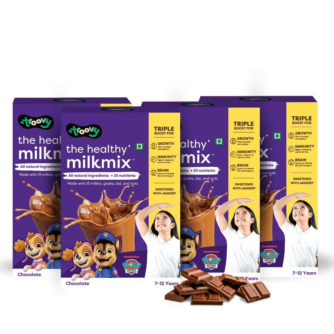Troovy No Sugar, 13 Millets & Nuts, Chocolate Nutri Milk Mix, Jaggery ...