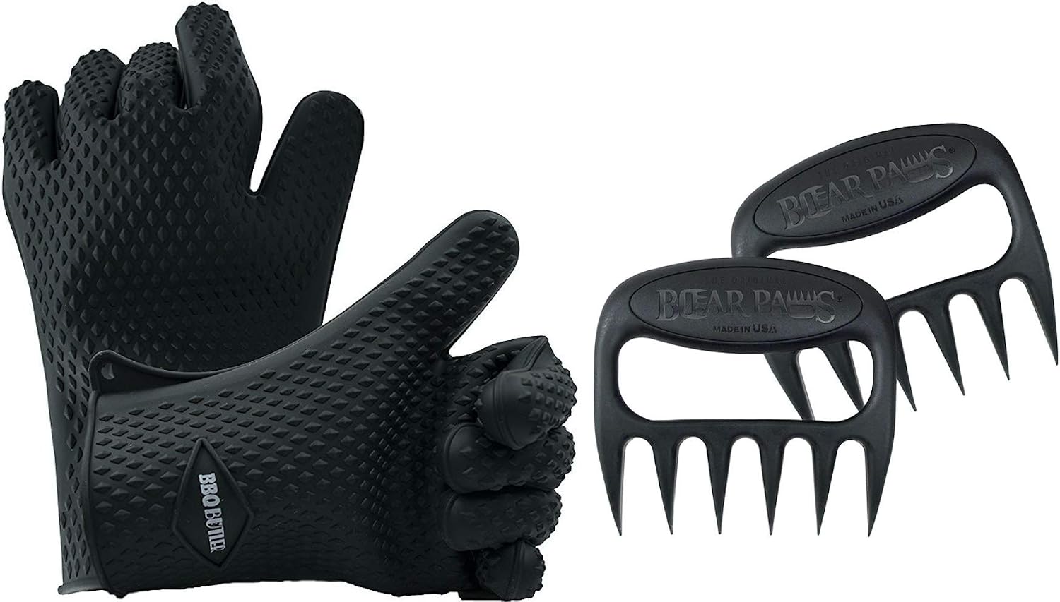 Amazon.com: BBQ Butler Silicone Heat Resistant Cooking Gloves and ...