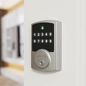 Brinks Keyless Entry Electronic Touchpad Door Lock - Satin Nickel ...