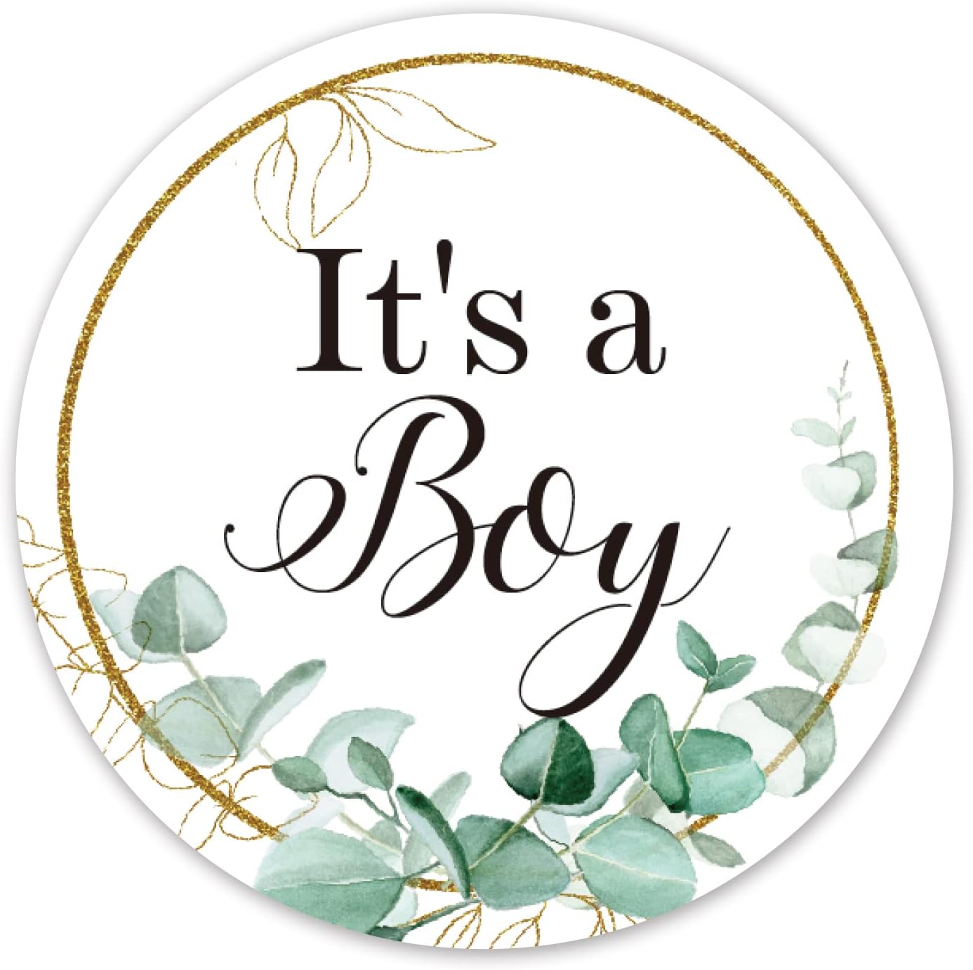 Amazon.com: 50 Greenery Wreath Oh Baby Gender Neutral Stickers - Baby ...