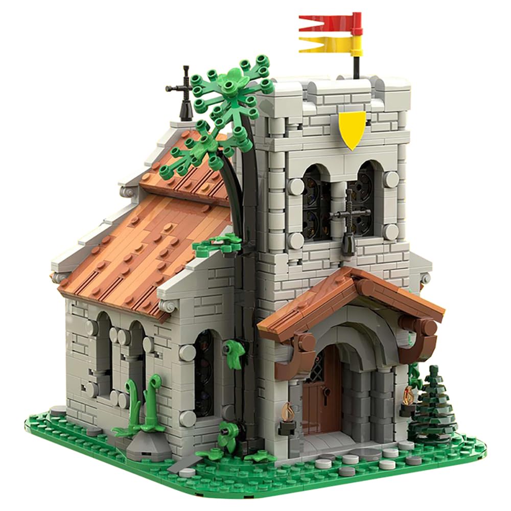 Amazon.com: Medieval Church Building Block Kit Toys, Compatible with ...