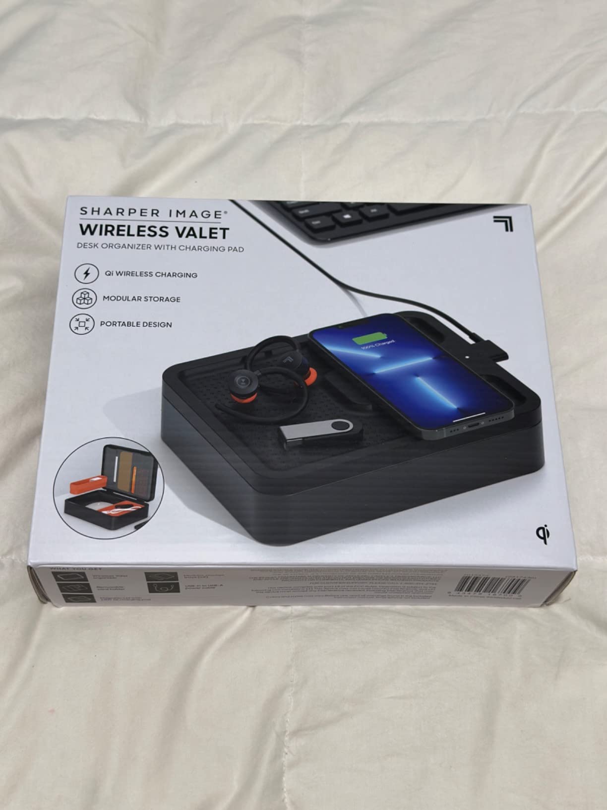 Amazon.com: SHARPER IMAGE Wireless Valet Desk Organizer with Charging ...