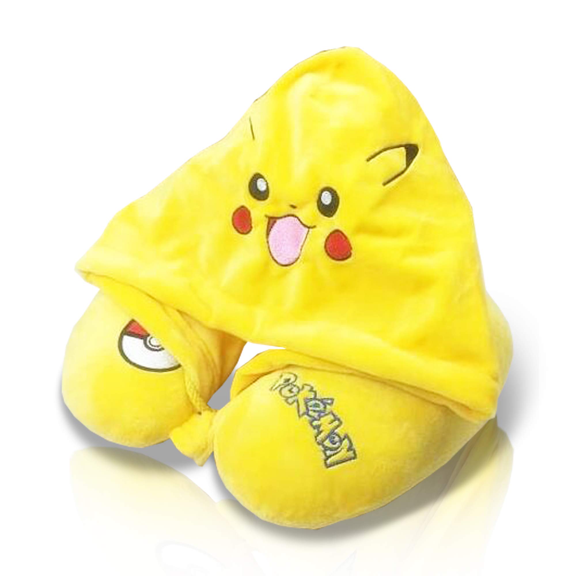 FINEX Premium Pikachu Yellow U-Shape Travel Pillow with Hood for Home ...