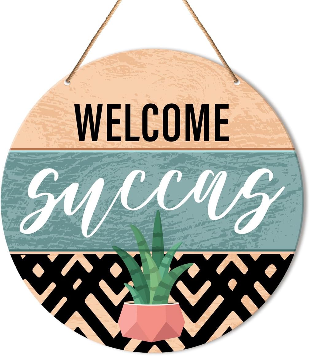 Amazon.com: Muktoujaumai Welcome Sign Front Door Decor, Welcome Round ...