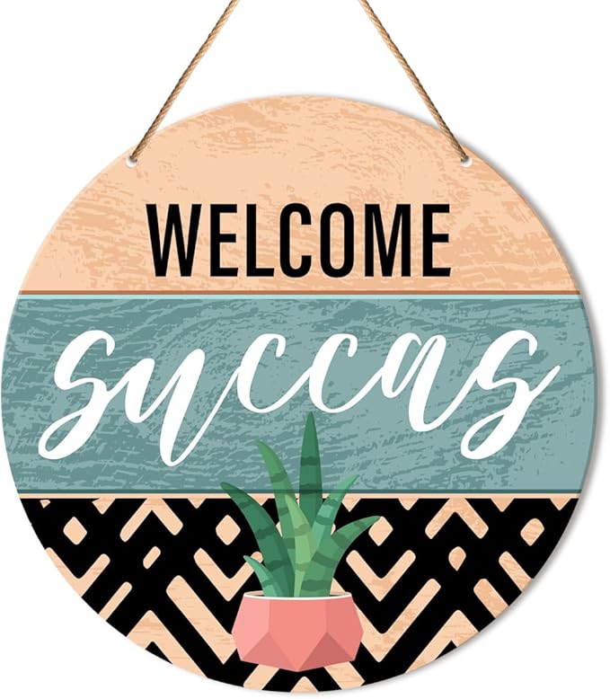 Amazon.com: Muktoujaumai Welcome Sign Front Door Decor, Welcome Round ...