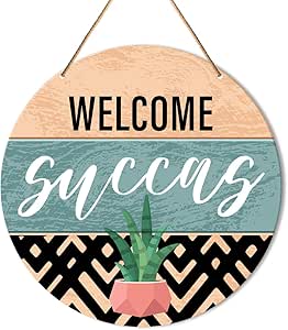 Amazon.com: Muktoujaumai Welcome Sign Front Door Decor, Welcome Round ...