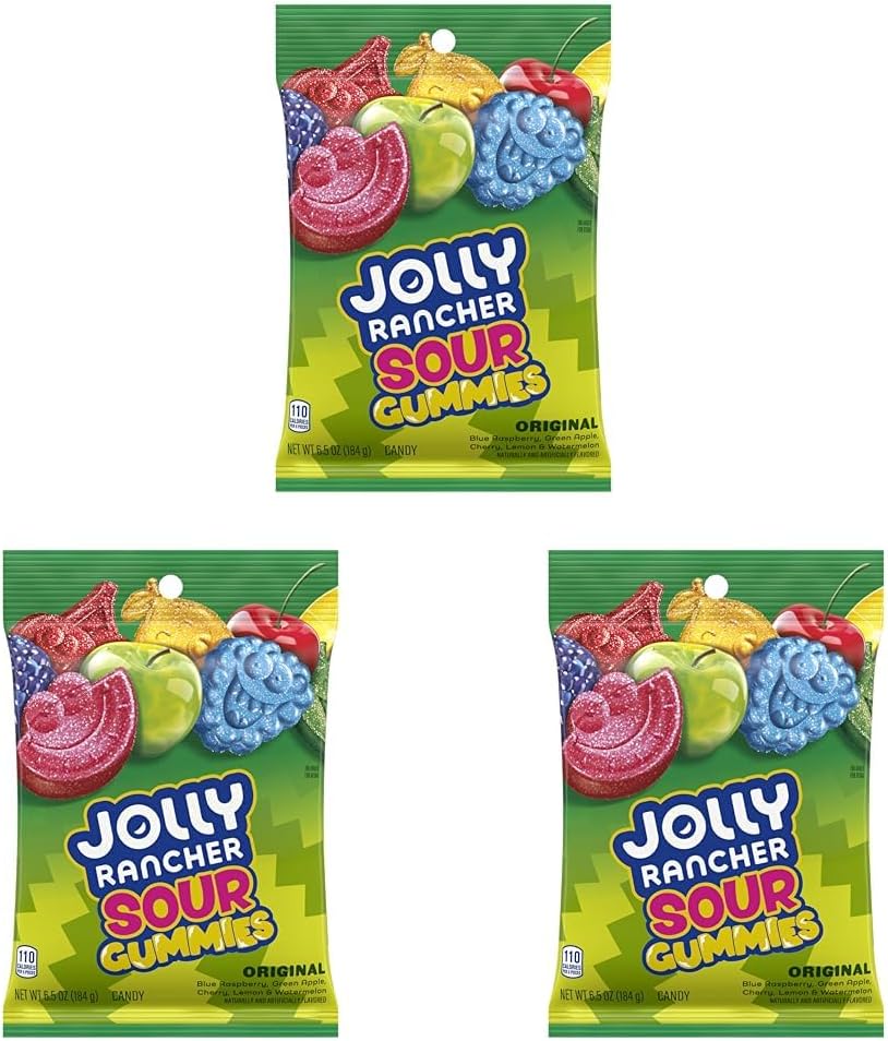 Amazon.com : JOLLY RANCHER Gummies Sours Assorted Fruit Flavored Candy ...
