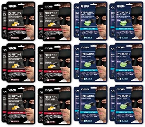 Amazon.com : ODB for MEN Charcoal Essence Sheet Mask for Bearded Men 24 ...