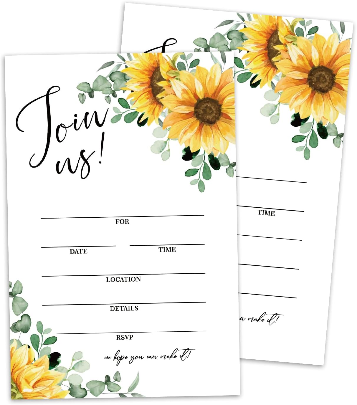 Amazon.com : KFNER Rustic Sunflower Bridal Shower Invitations, Country ...