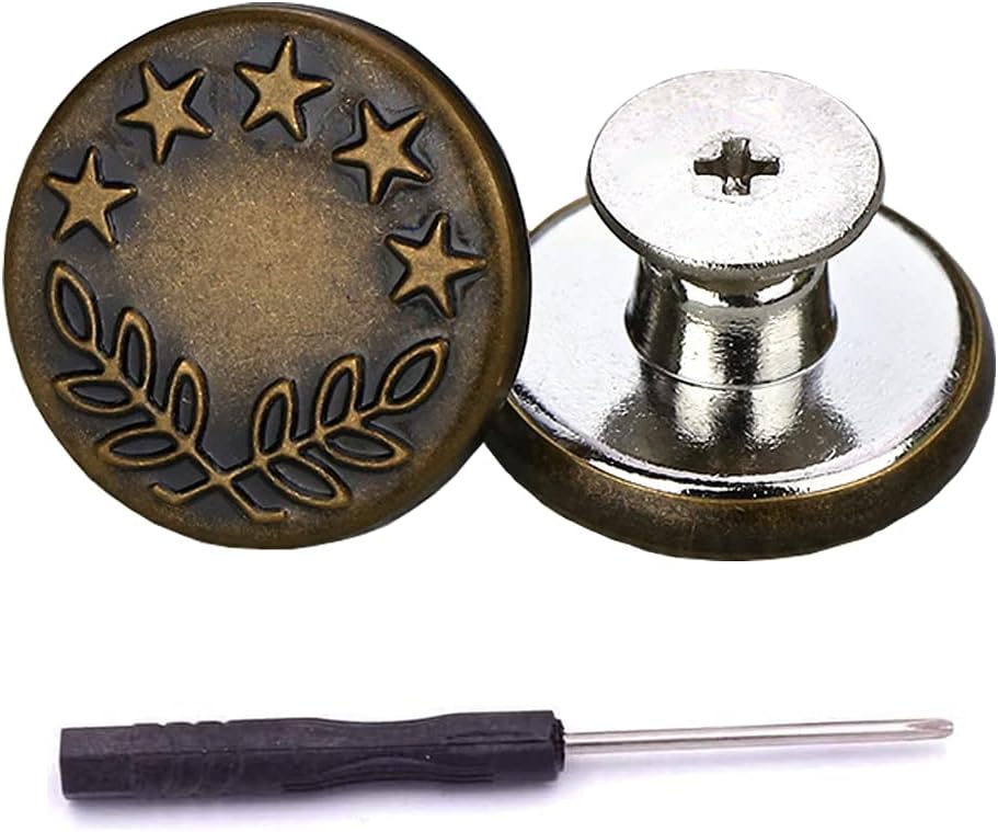 Amazon.com: CTHOUSE 17mm Replacement Buttons for Jeans, 15 Sets No ...