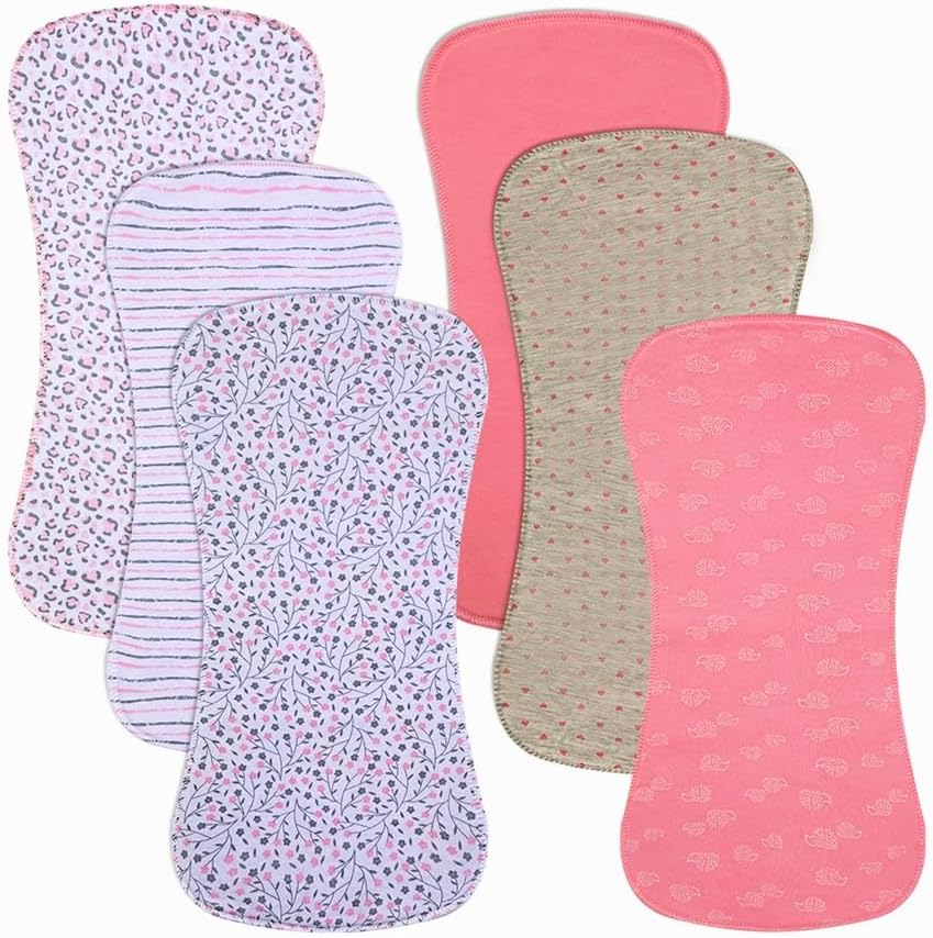 Amazon.com: Gelisite 6 Pack Cotton Baby Burp Cloths Extra Absorbent ...