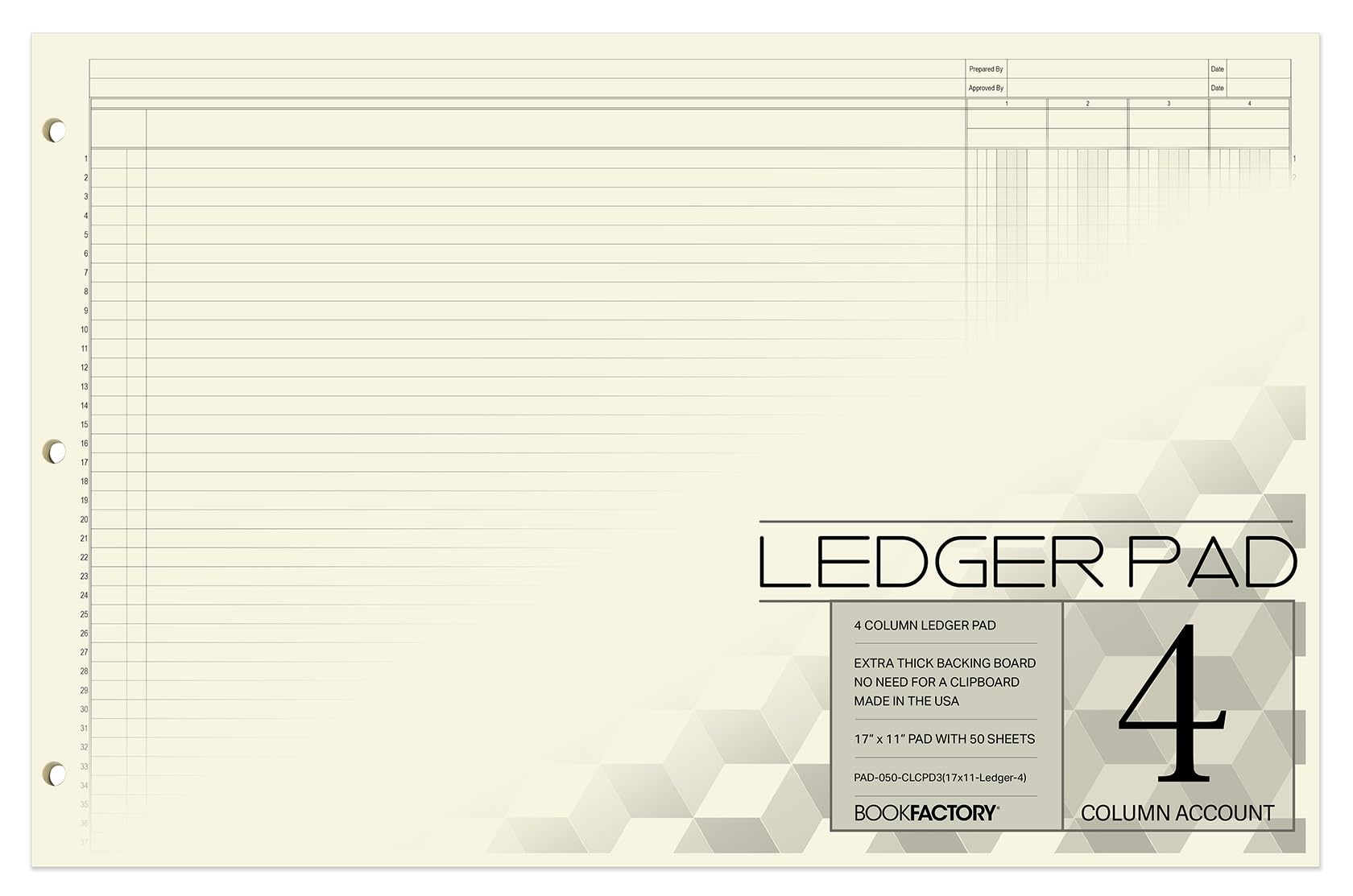 Amazon.com : BookFactory Ledger Pad/Large 4 Column Accounting Ledger ...