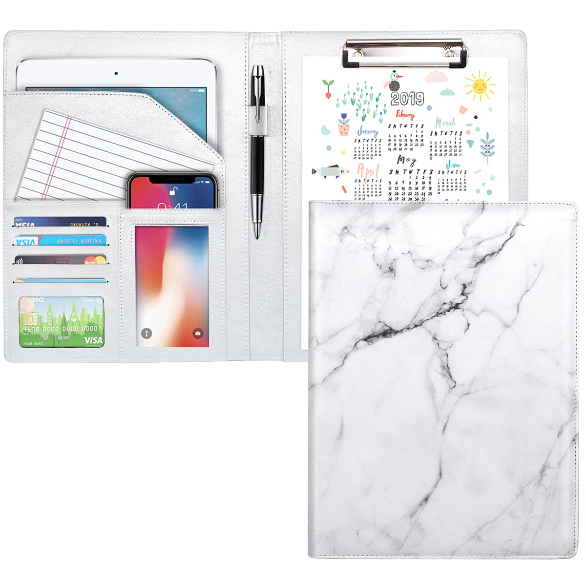 Snapklik.com : Marble Portfolio Case, WAVEYU Padfolio Cover Folder For Men, Conference/Resume ...