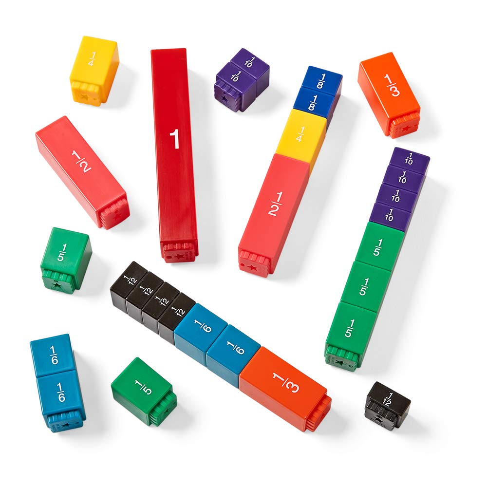 Buy hand2mind Rainbow Fraction Tower Cubes, Montessori Math Materials ...