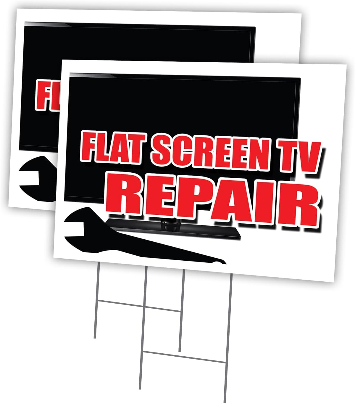 Amazon.com: Flat Screen TV Repair 2 Pack of 18" x 24" Yard Sign & Stake ...