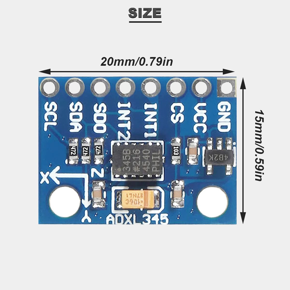 Snapklik.com : DAOKAI GY-291 ADXL345 Digital 3 Axis Acceleration Of Gravity Tilt Module IIC/SPI ...