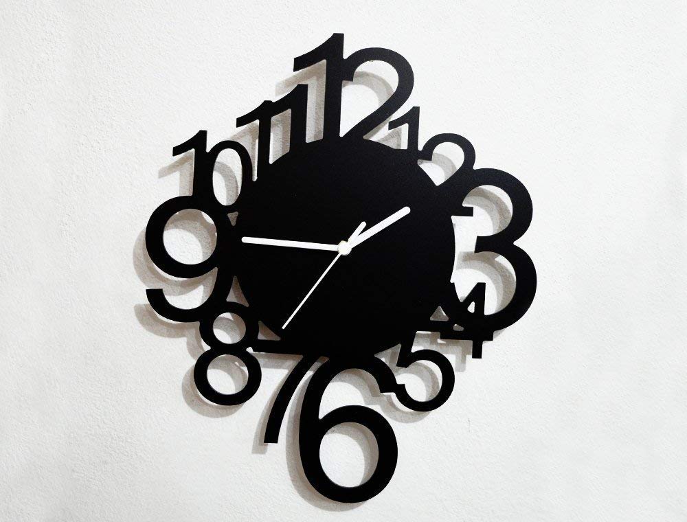 Amazon.com: Asymmetric Numbers Silhouette - Wall Clock : Handmade Products