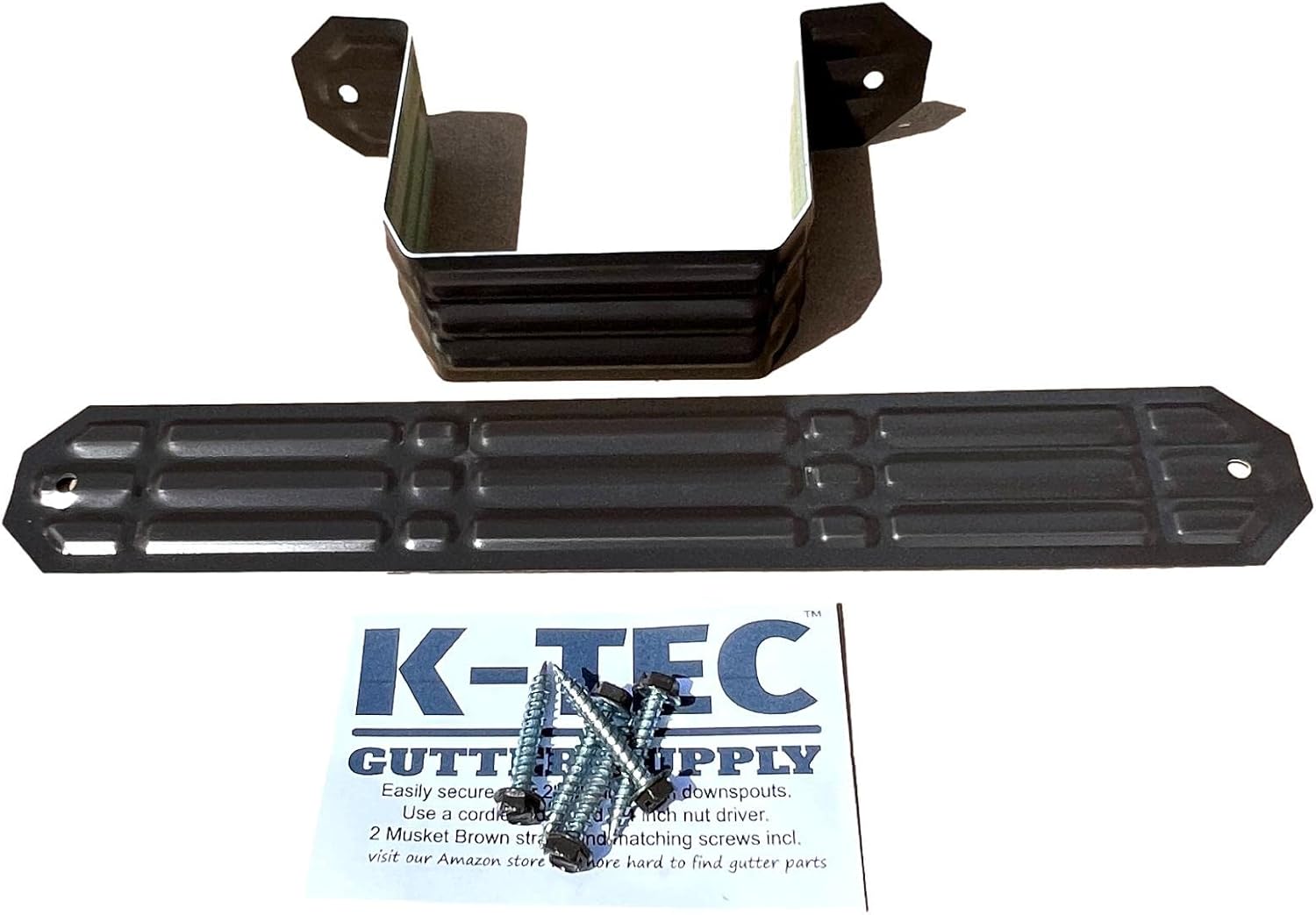 K-TEC GUTTER SUPPLY Downspout Straps (2"x3" downspout, Musket Brown ...