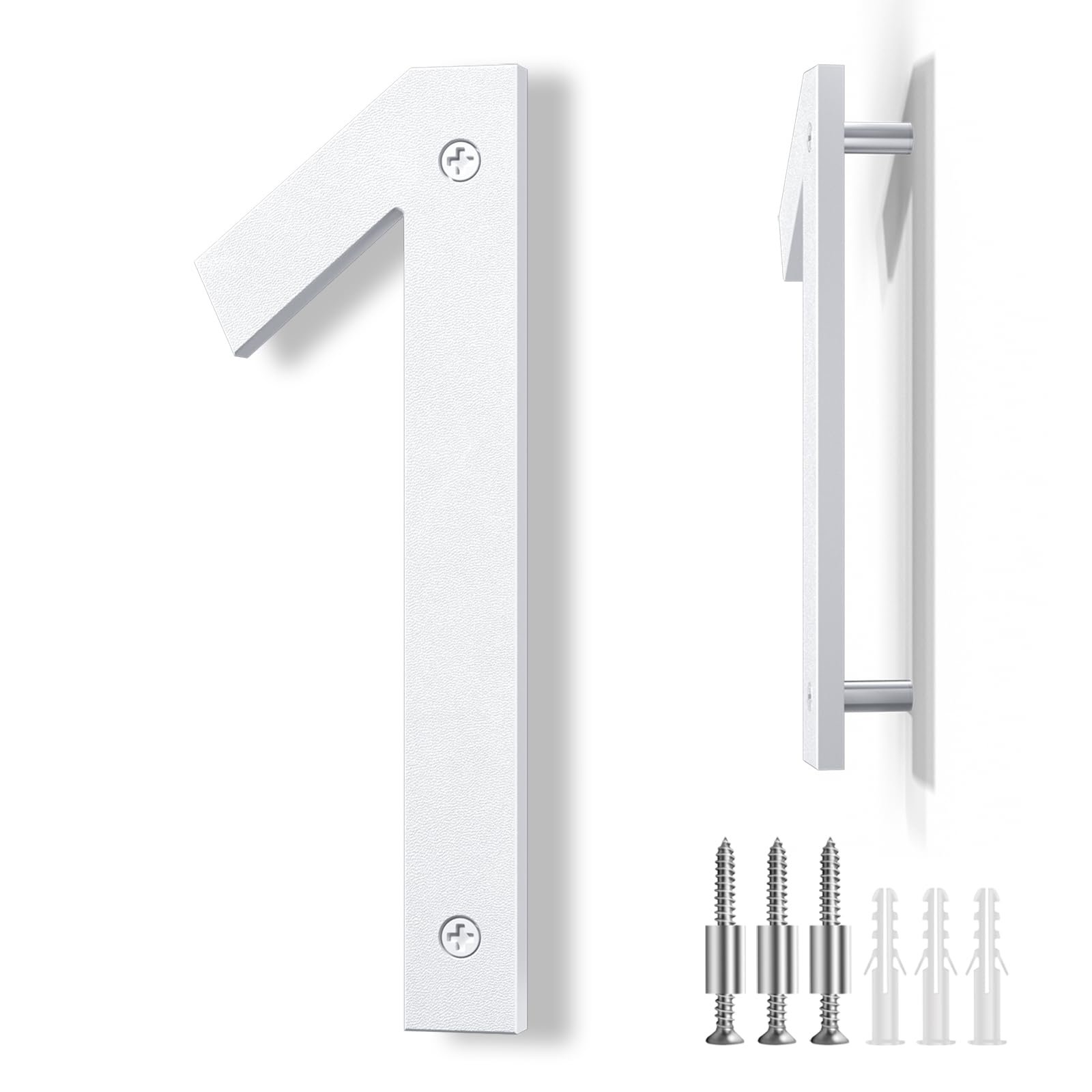 Amazon.com: IVERRA 8 Inch Large Floating House Numbers, White Modern ...