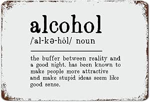 Amazon.com: Alcohol Metal Sign Alcohol Definition Metal Tin Sign ...