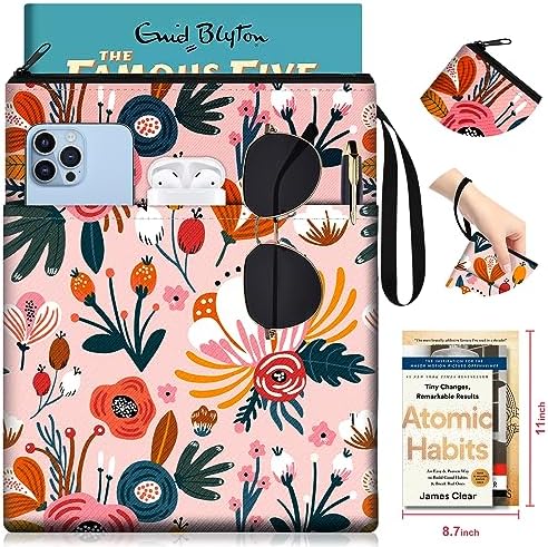 Amazon.com: Slohif Book Sleeve Pouch Book Cover Protector with Zipper ...