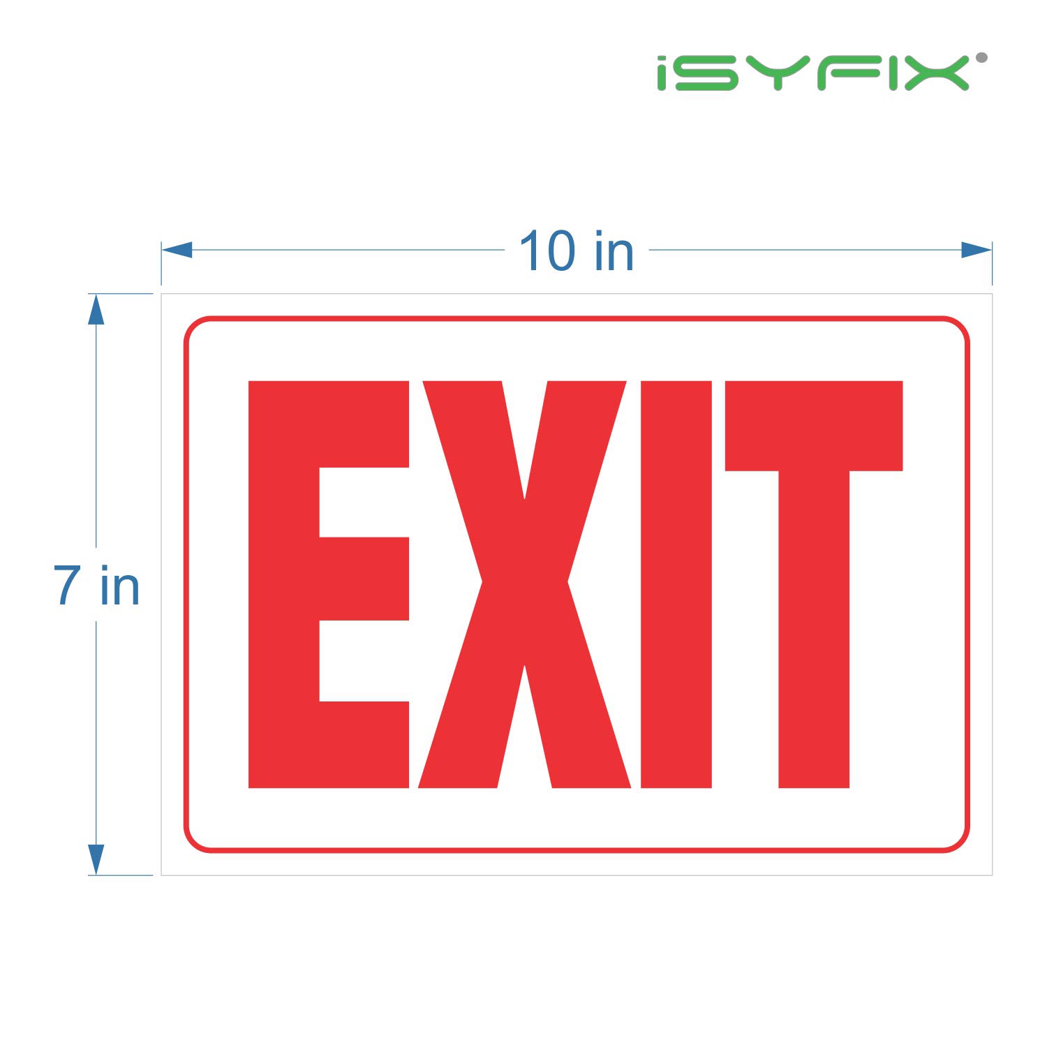 Snapklik.com : iSYFIX Exit Signs Stickers 2 Pack 10x7 Inch Premium Self ...